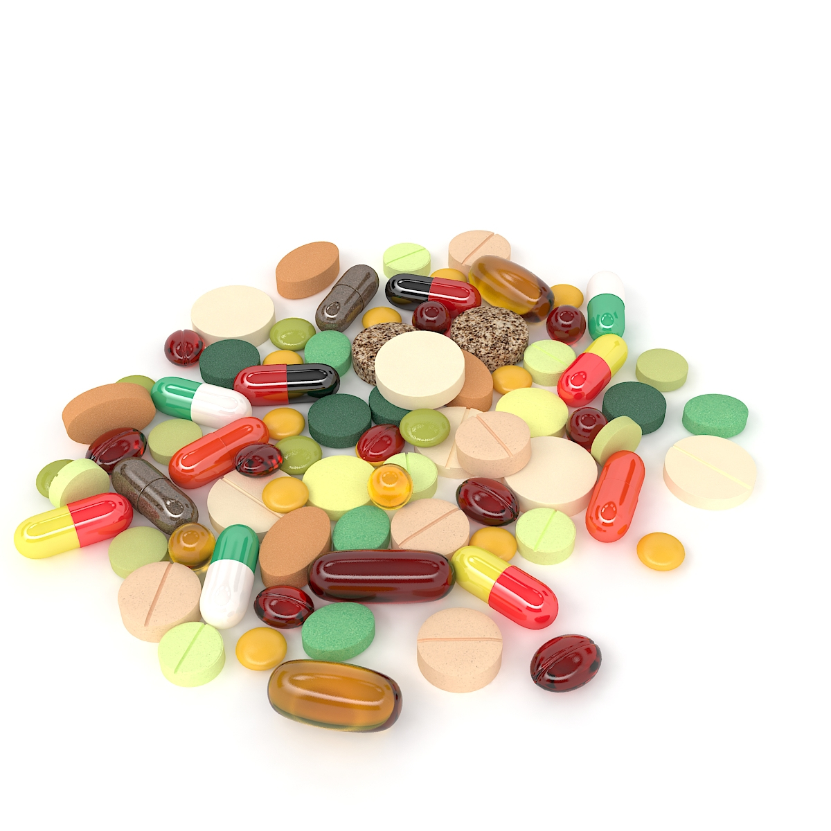 3d pills capsules model