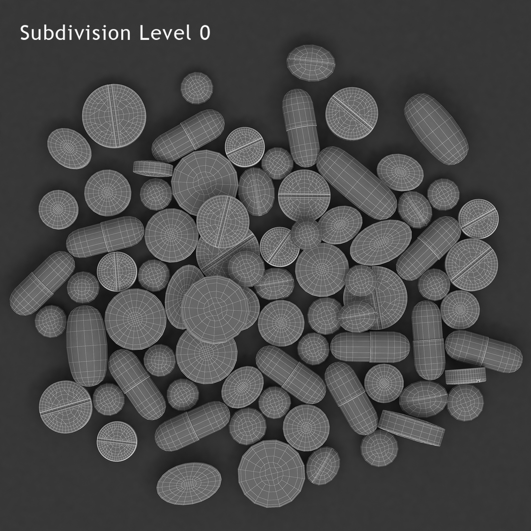 3d pills capsules model