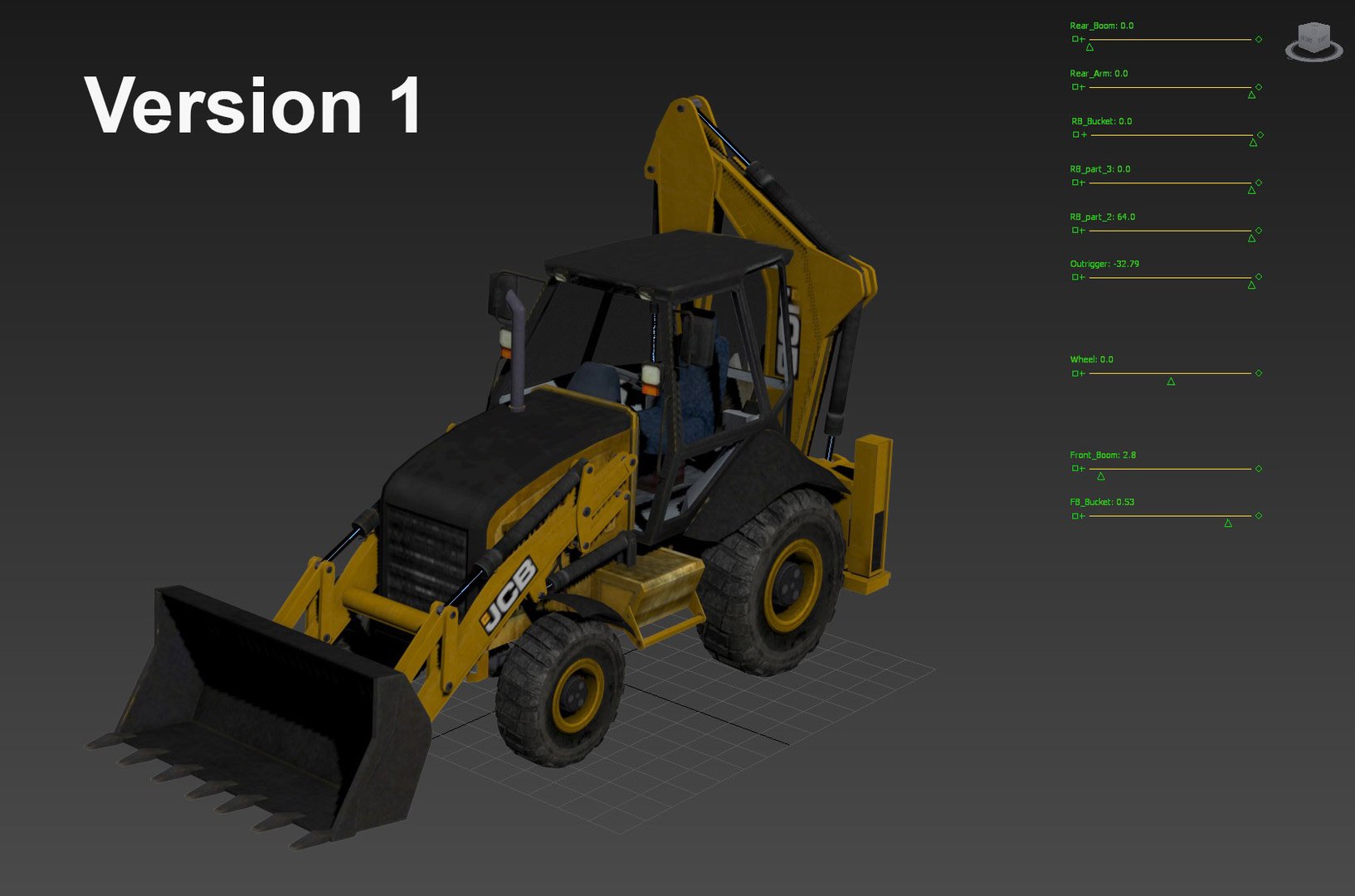 3D Backhoe Loader Rigged Model - TurboSquid 1245991