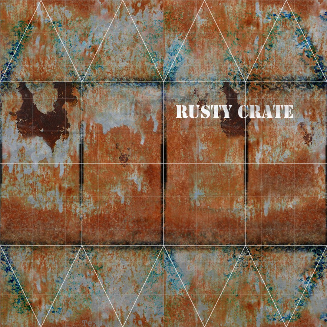 3d rusty crate model