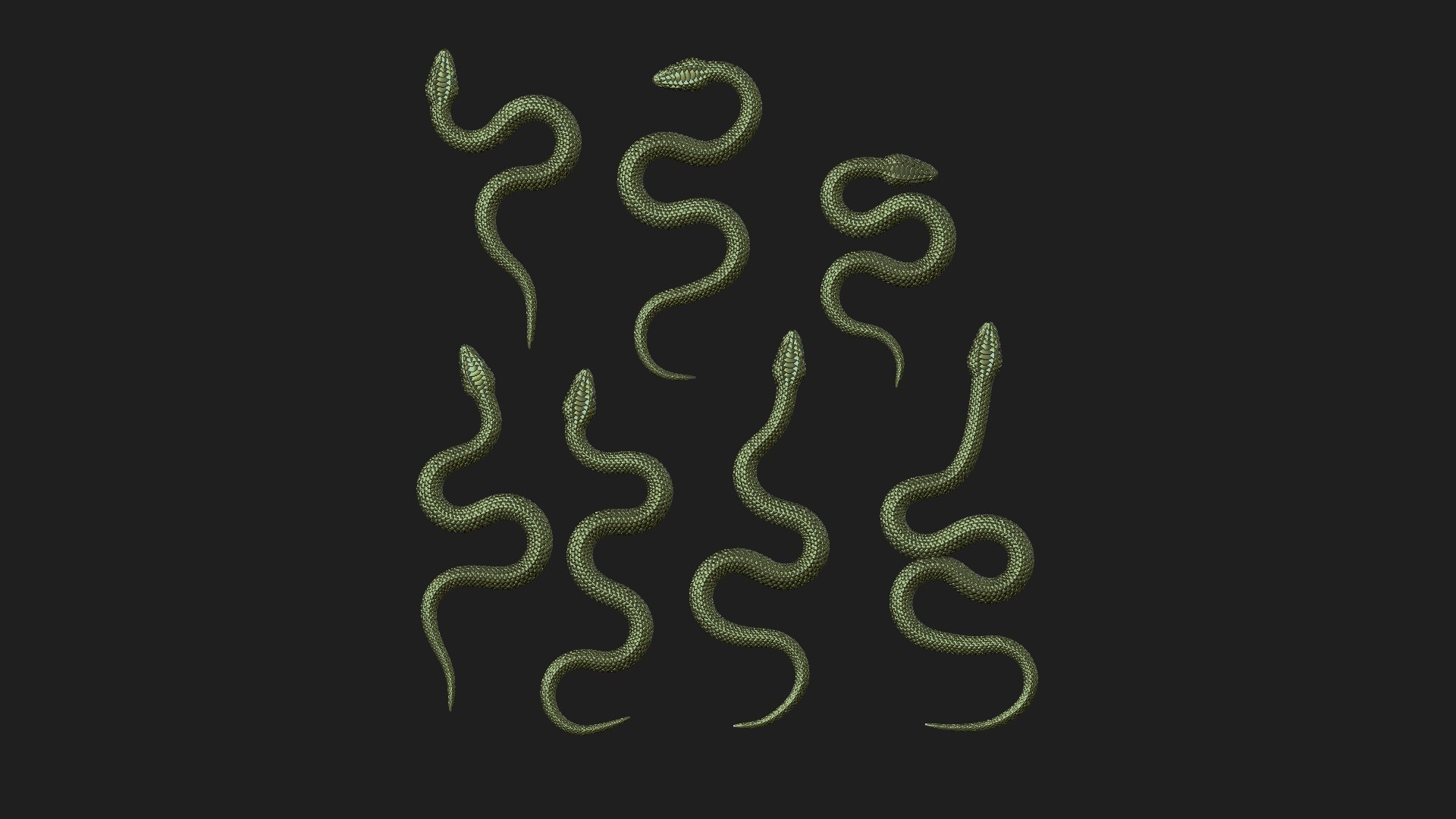 3D Several Snakes Model - TurboSquid 2140016