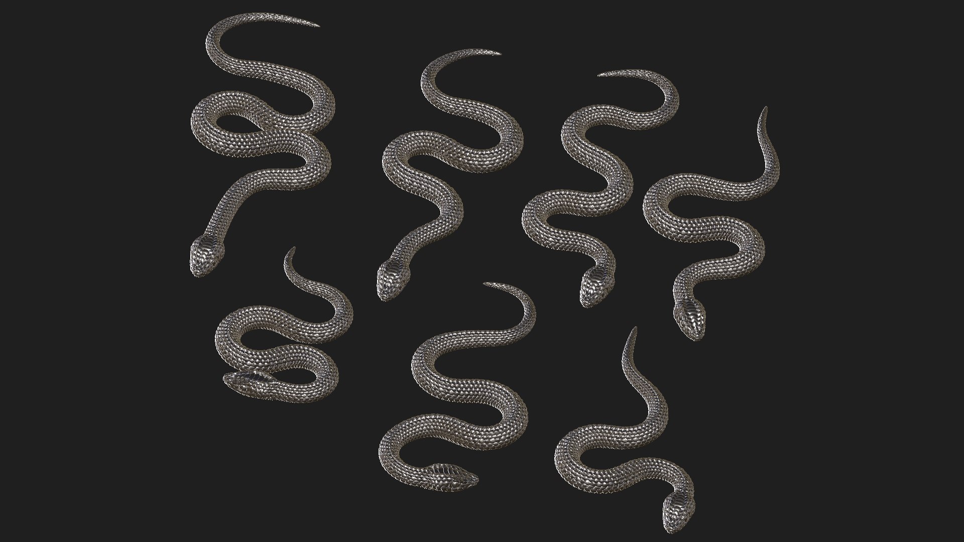 3D Several Snakes Model - TurboSquid 2140016