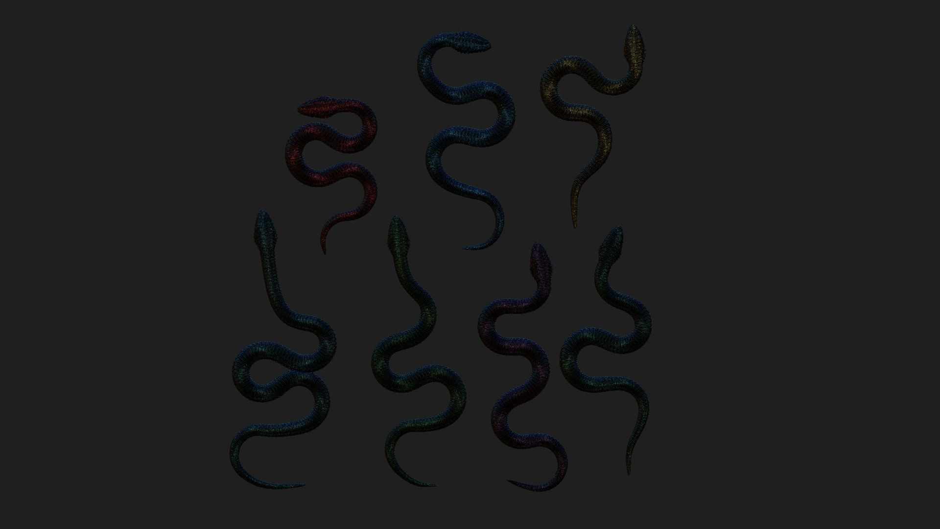 3D Several Snakes Model - TurboSquid 2140016