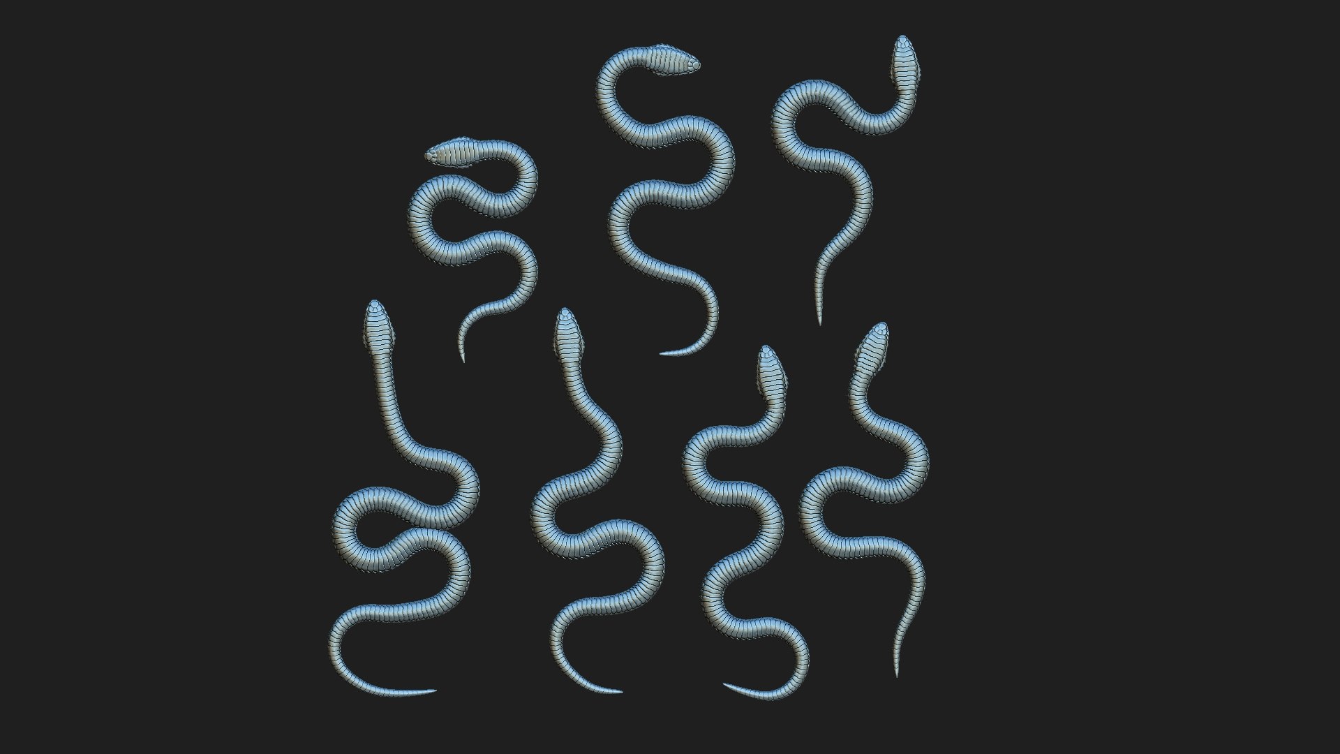 3D Several Snakes Model - TurboSquid 2140016