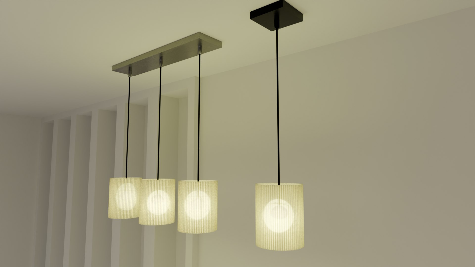 Hanging Ceiling Lamps 3D Model Pack Realistic PBR 8 Models 3D ...