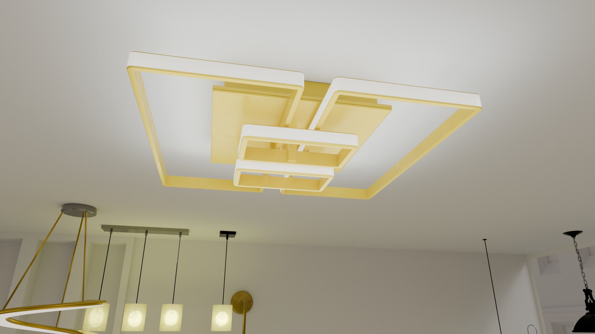 Hanging Ceiling Lamps 3D Model Pack Realistic PBR 8 Models 3D ...
