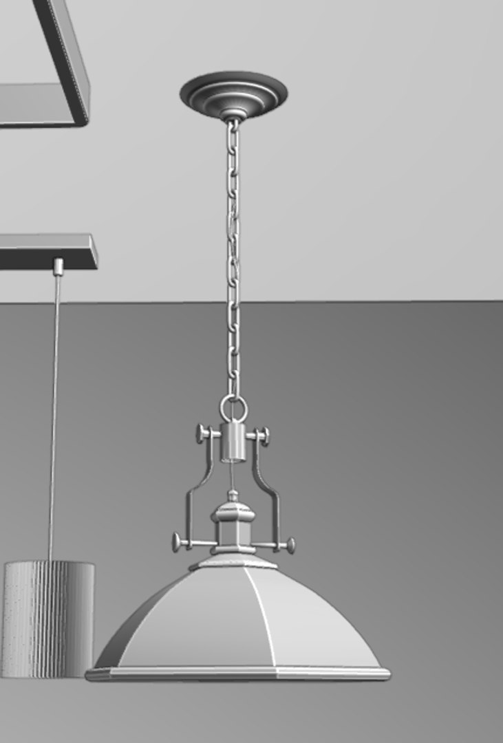 Hanging Ceiling Lamps 3D Model Pack Realistic PBR 8 Models 3D ...