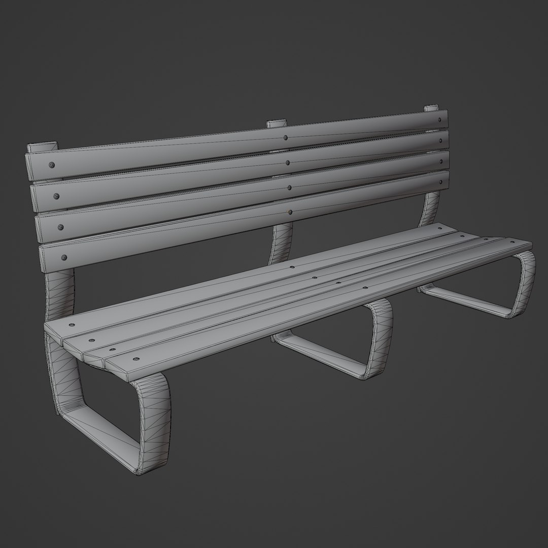 3D Wooden Bench Game Ready Model - TurboSquid 2028935