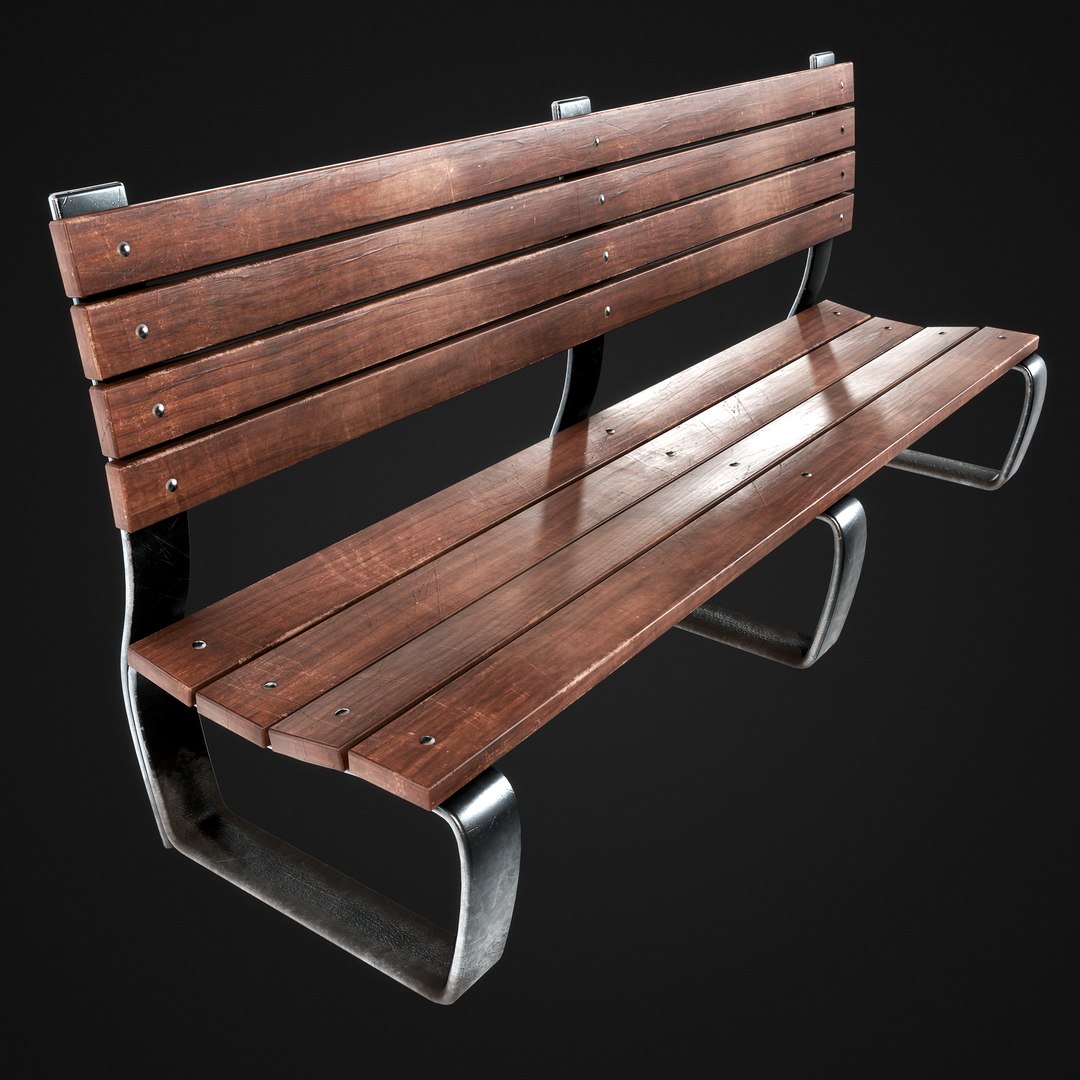 3D Wooden Bench Game Ready Model - TurboSquid 2028935