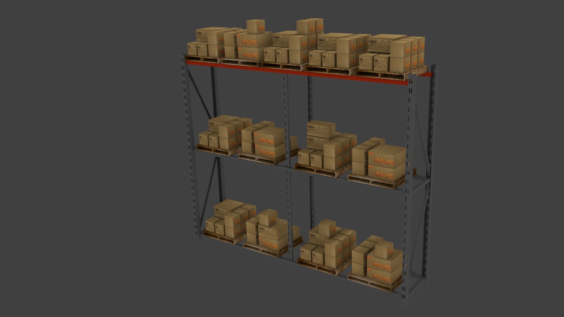 large warehouse rack 3d model