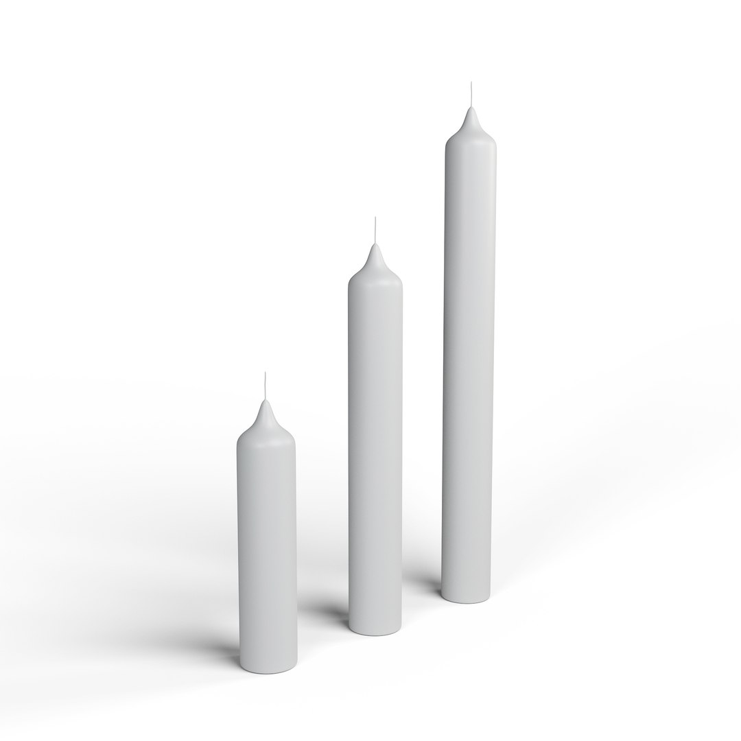 3D Candle Stick Set - TurboSquid 1219758