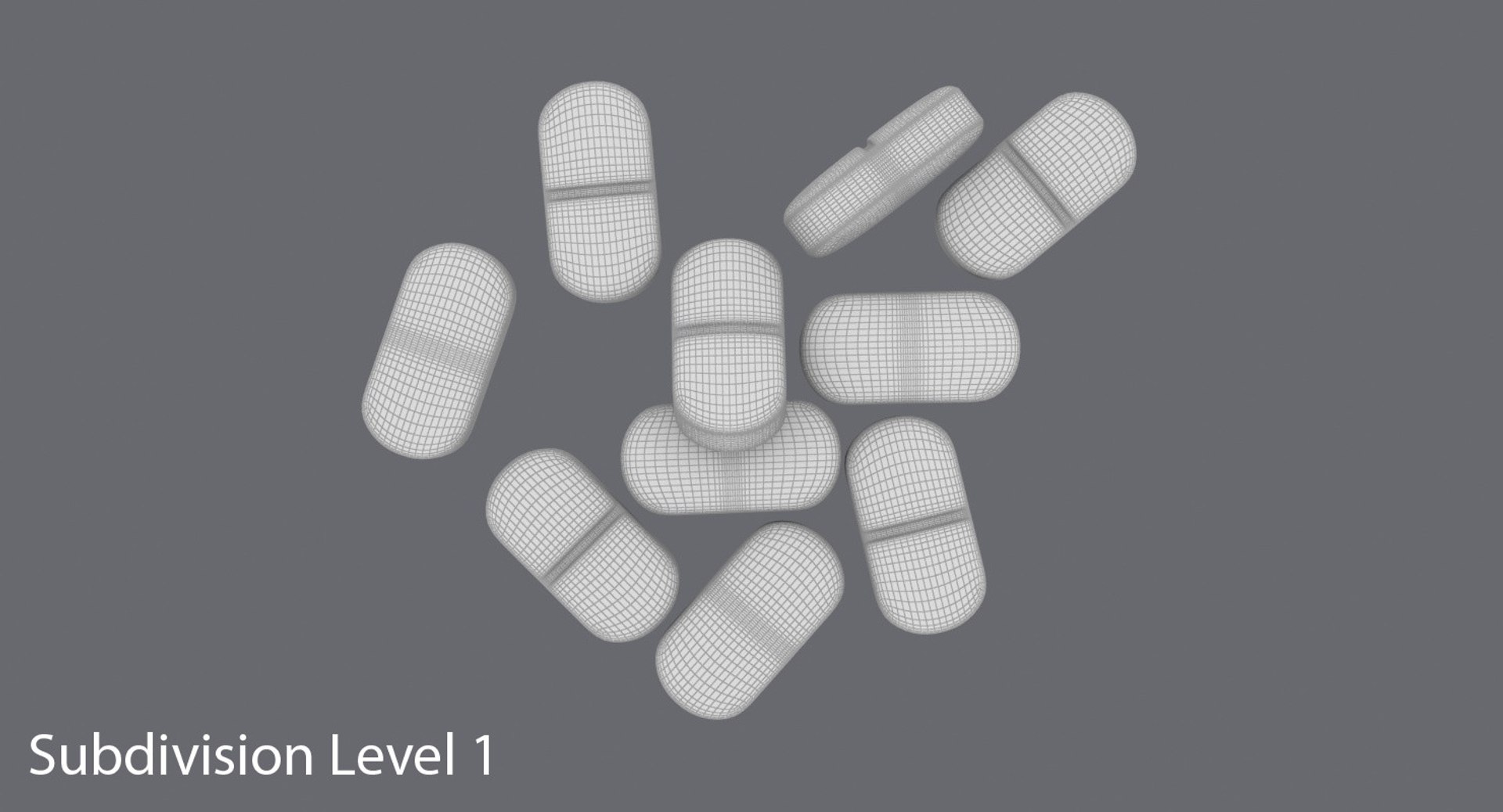 3d Model Of Long Pills
