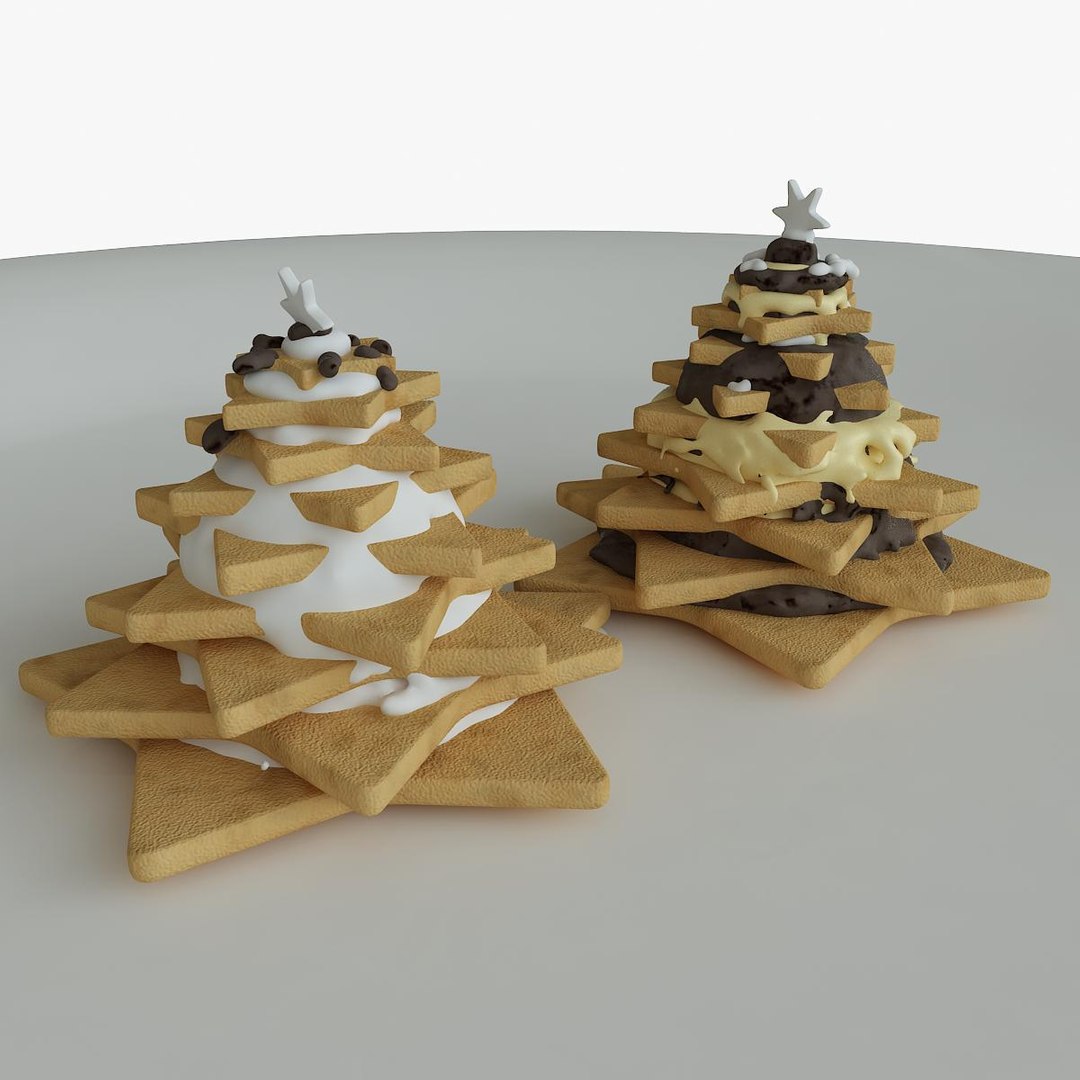 3d Star Biscuit Cream Model