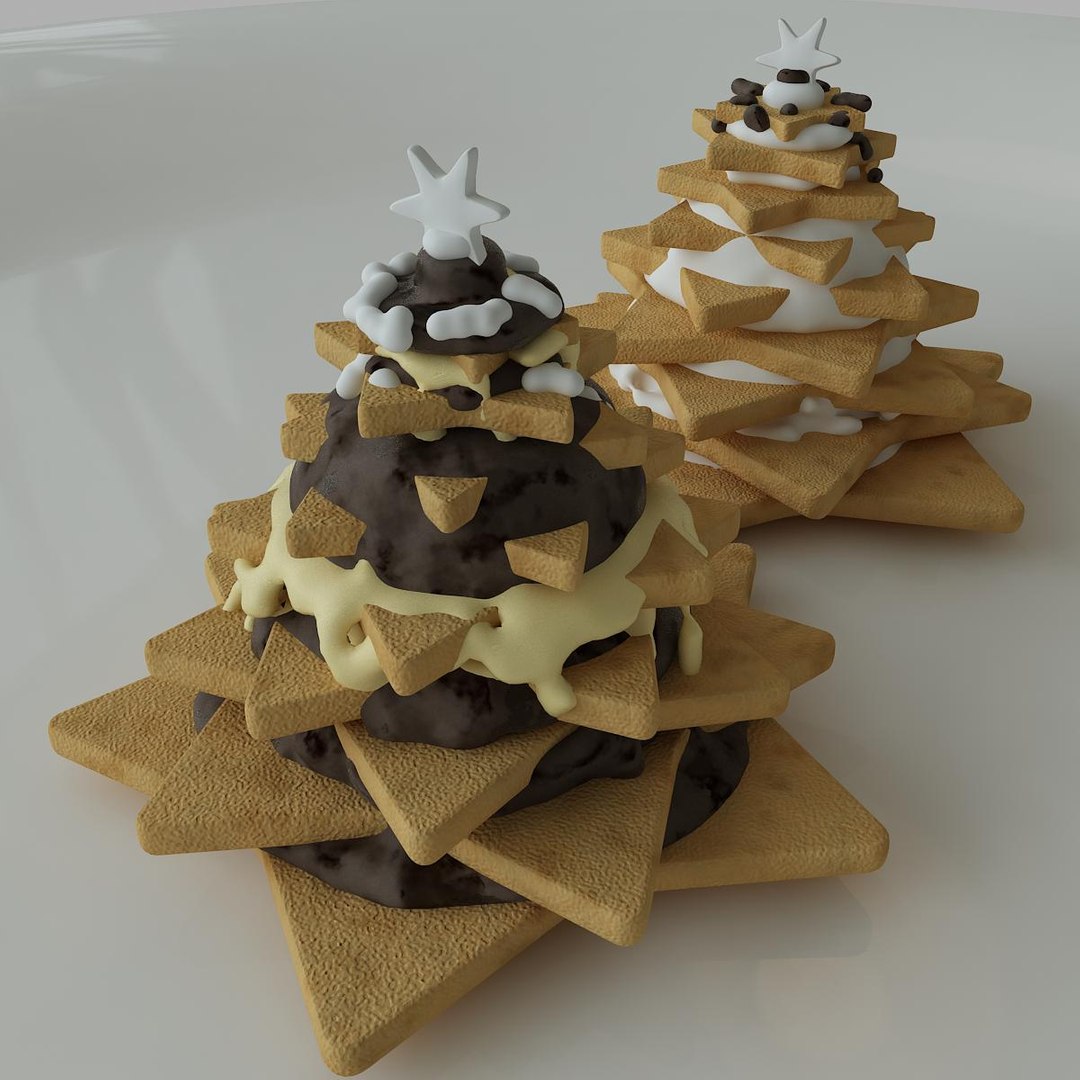 3d Star Biscuit Cream Model