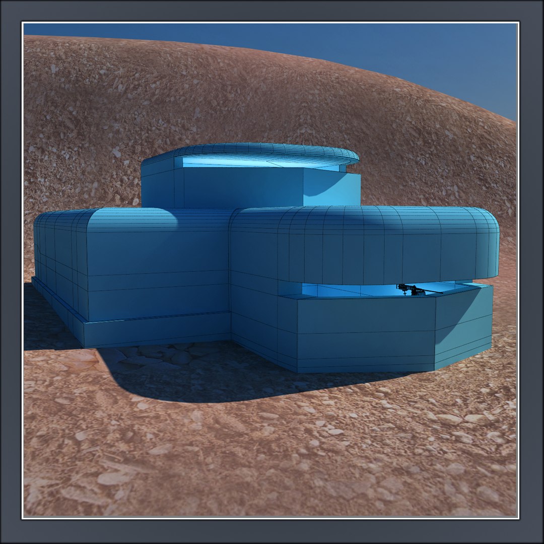 3d Model Of Ww2 Bunker M2 Browning