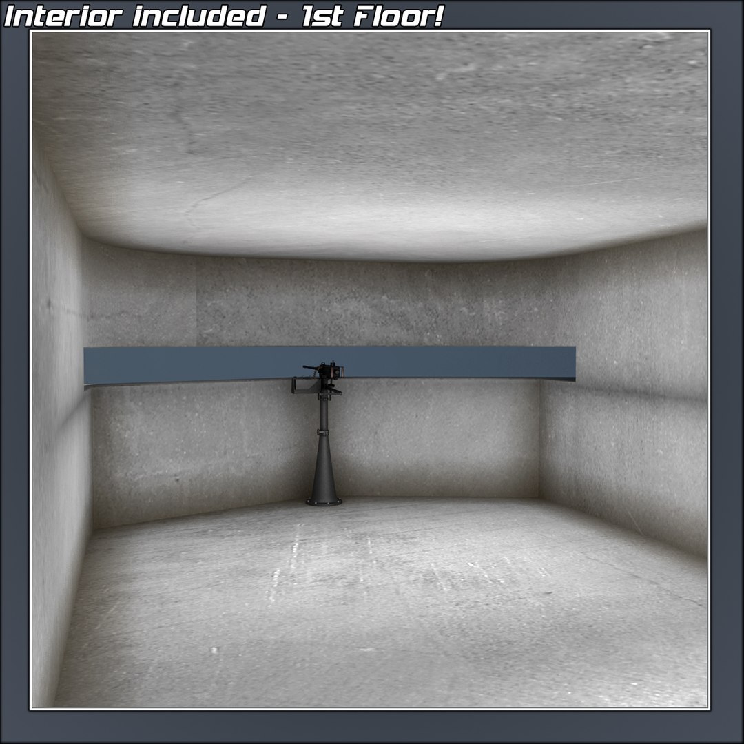 3d Model Of Ww2 Bunker M2 Browning