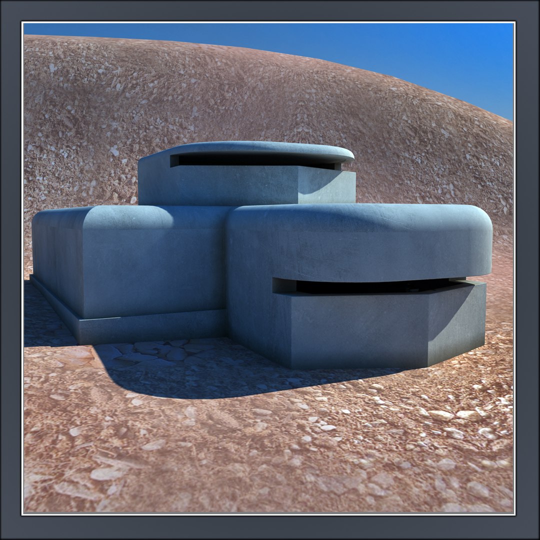 3d Model Of Ww2 Bunker M2 Browning