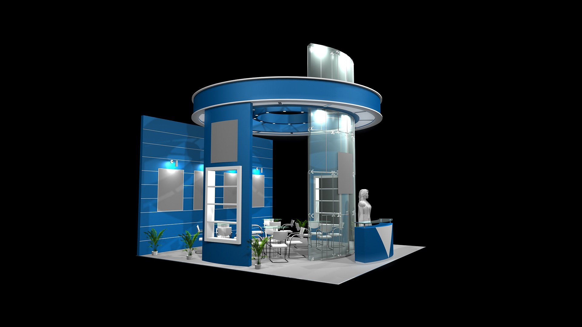 3D 3 Side Open Stand Model - TurboSquid 1995705