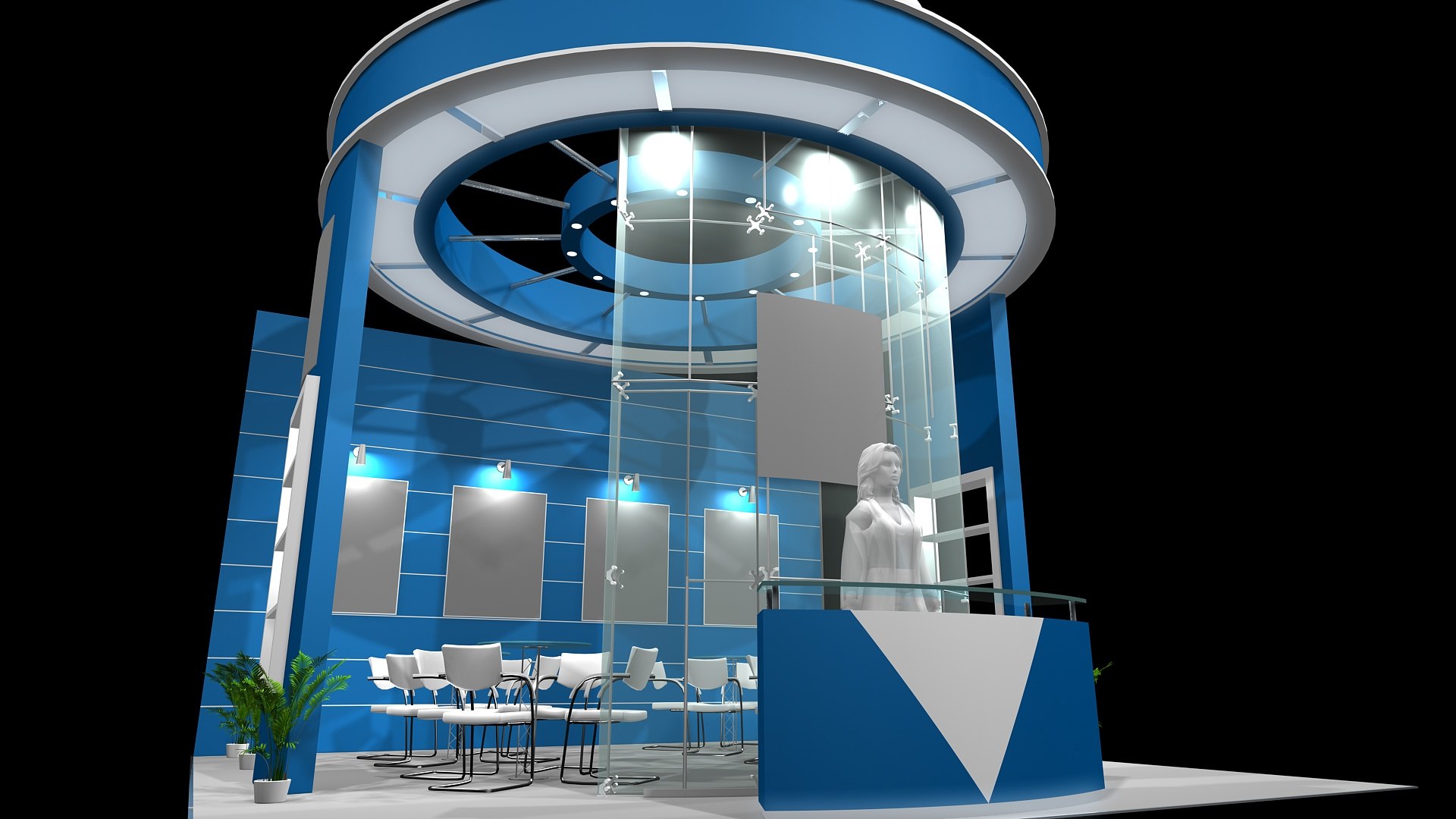 3D 3 Side Open Stand Model - TurboSquid 1995705
