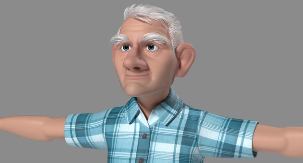 3d model tom old man cartoon animation