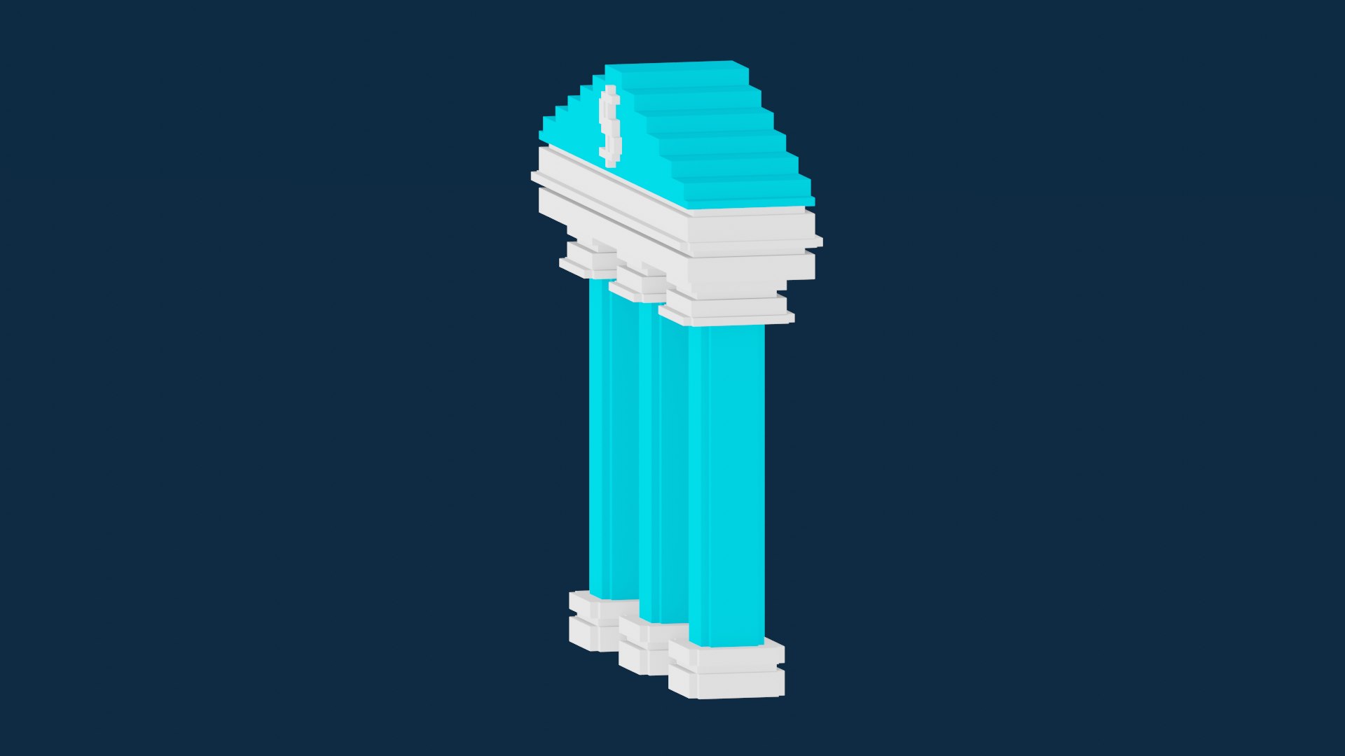 Bank icon pixel art style model - TurboSquid 1818310