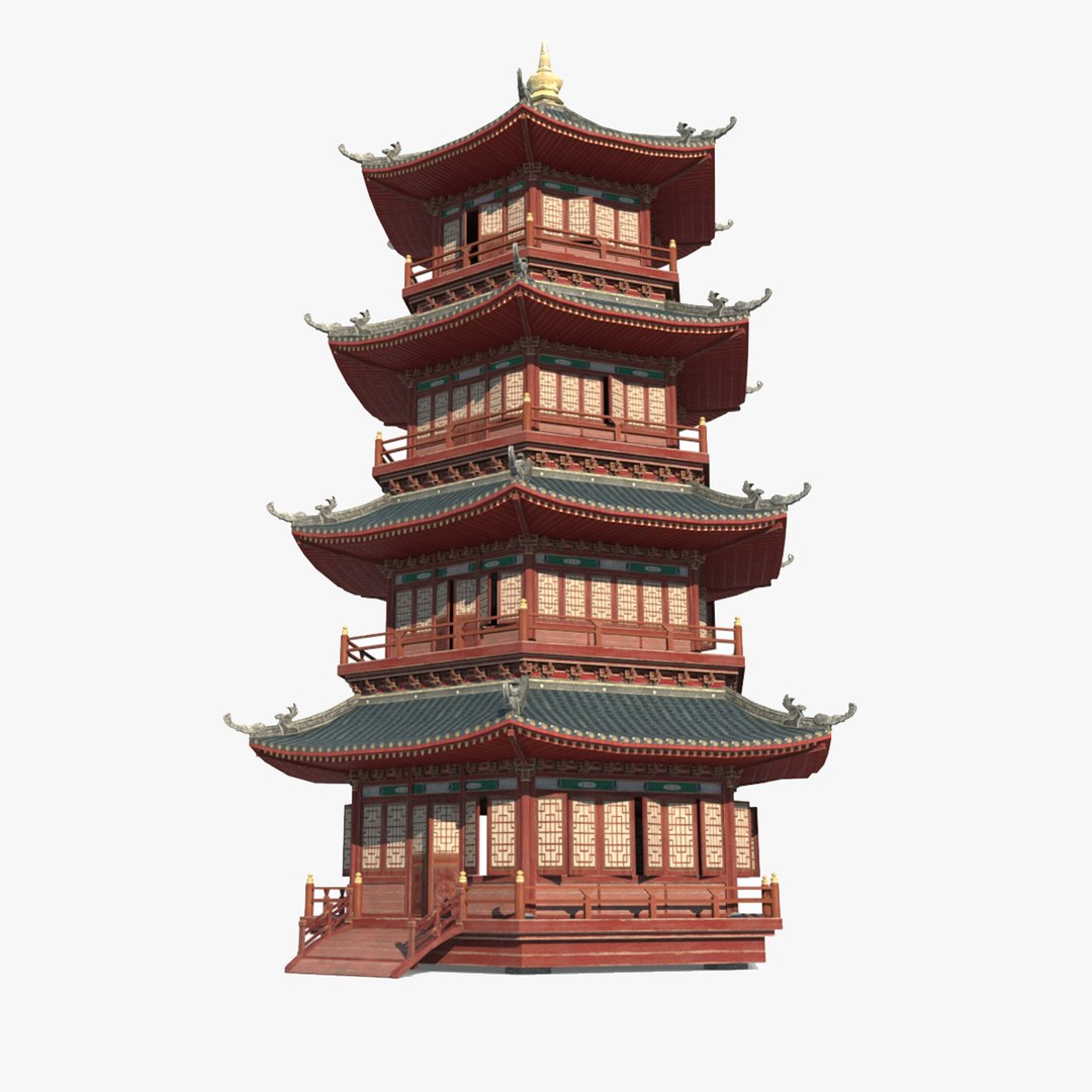3D Ancient Asian Architectural Towers - TurboSquid 2050851