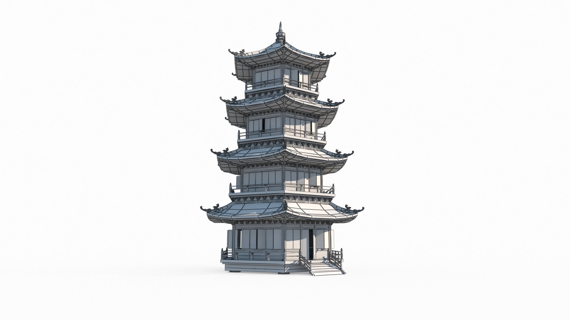 3D Ancient Asian Architectural Towers - TurboSquid 2050851