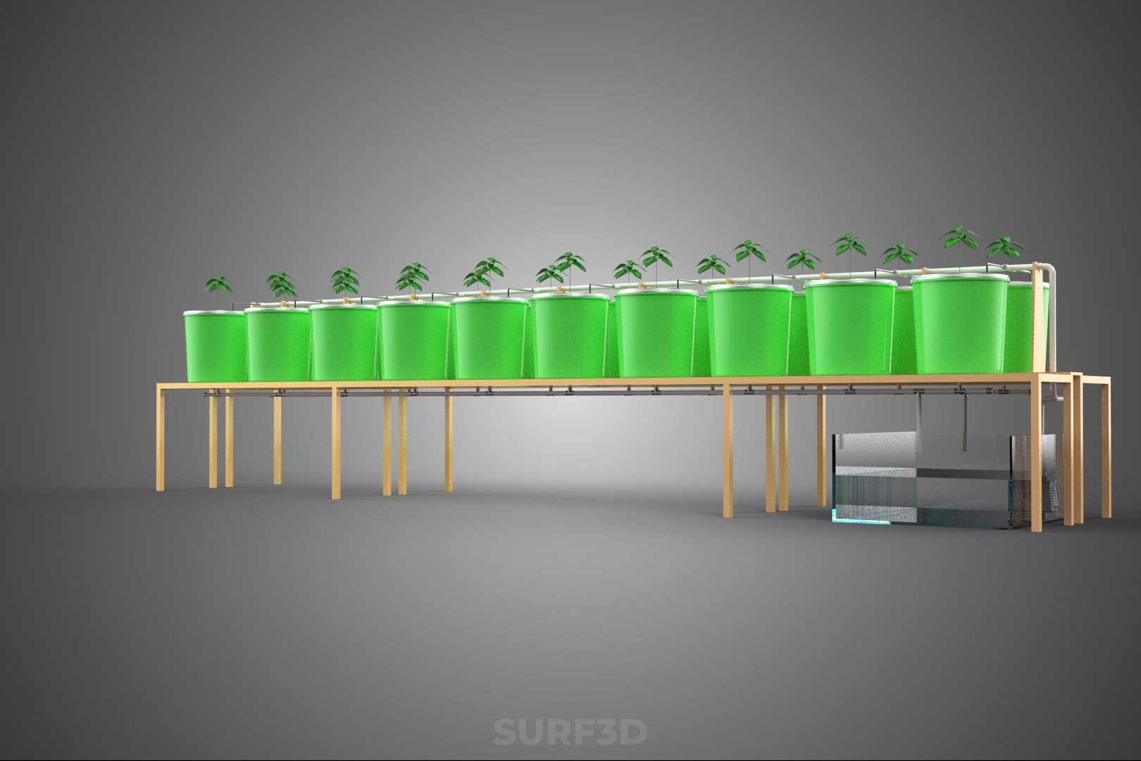DIY DUTCH BUCKET HYDROPONIC SYSTEM SETUP GREENHOUSE BATO GARDEN 3D ...