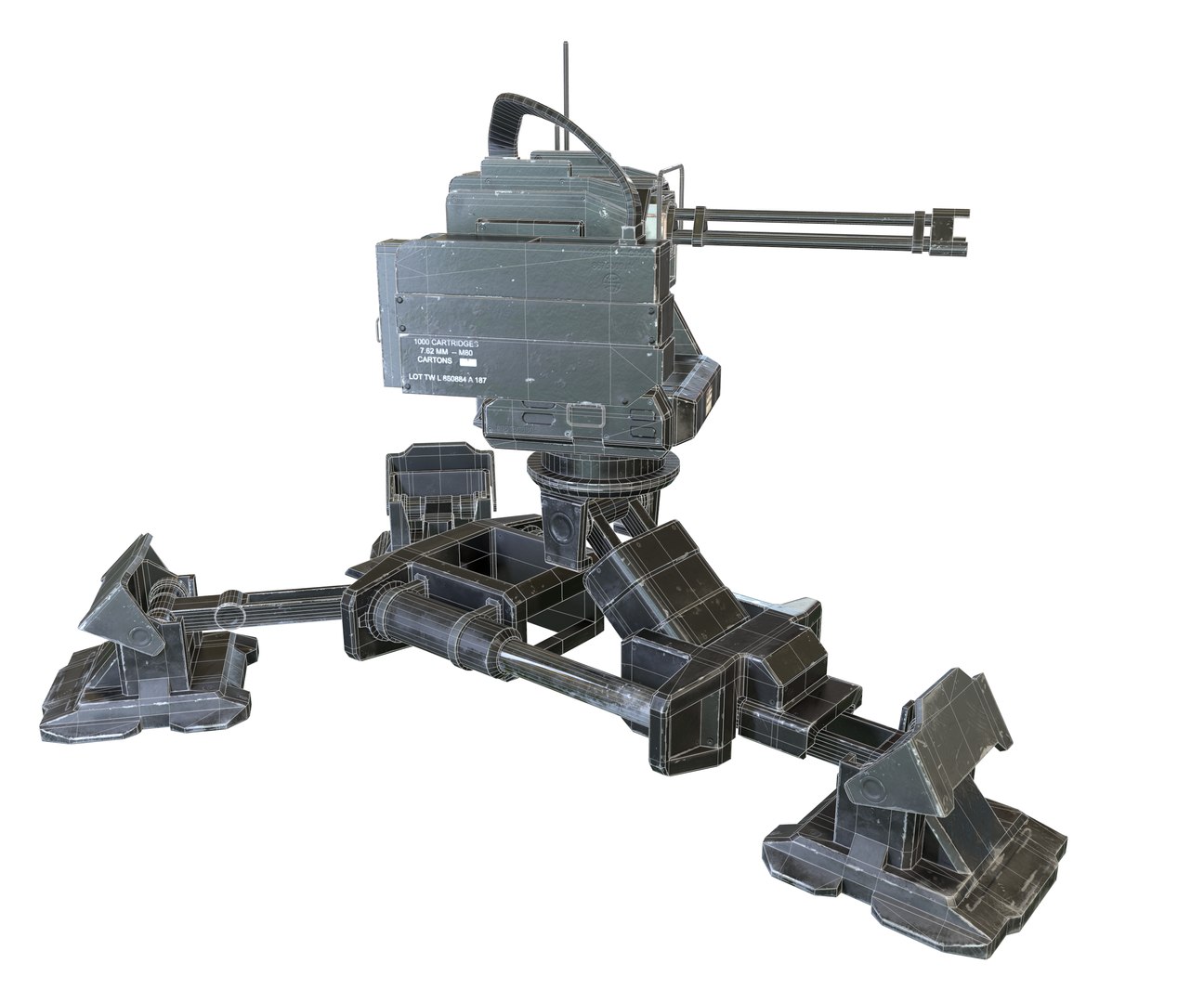 3d model of ready sentry turret