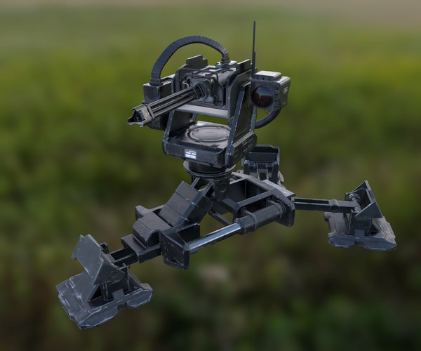 3d model of ready sentry turret