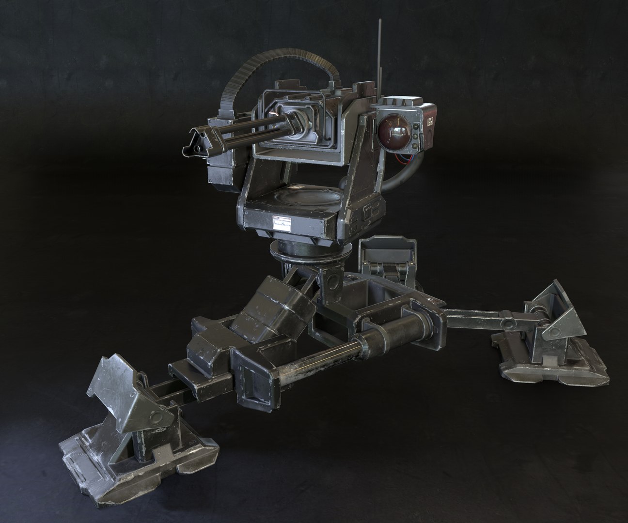 3d model of ready sentry turret