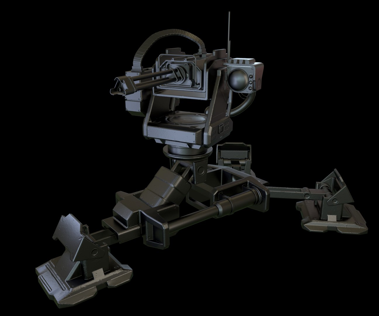 3d model of ready sentry turret