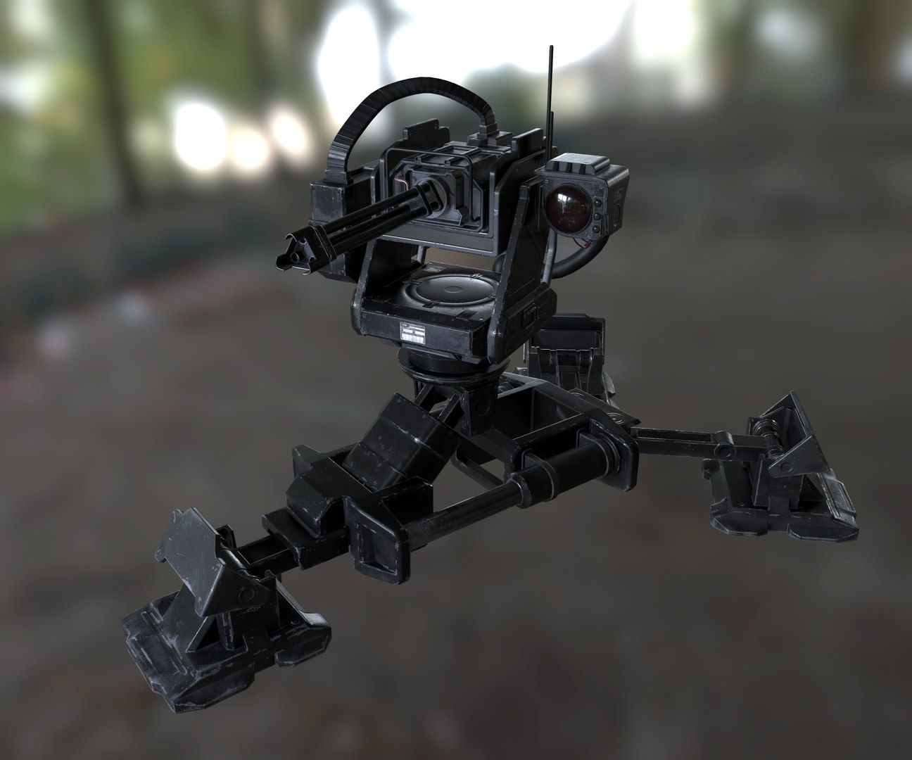 3d model of ready sentry turret
