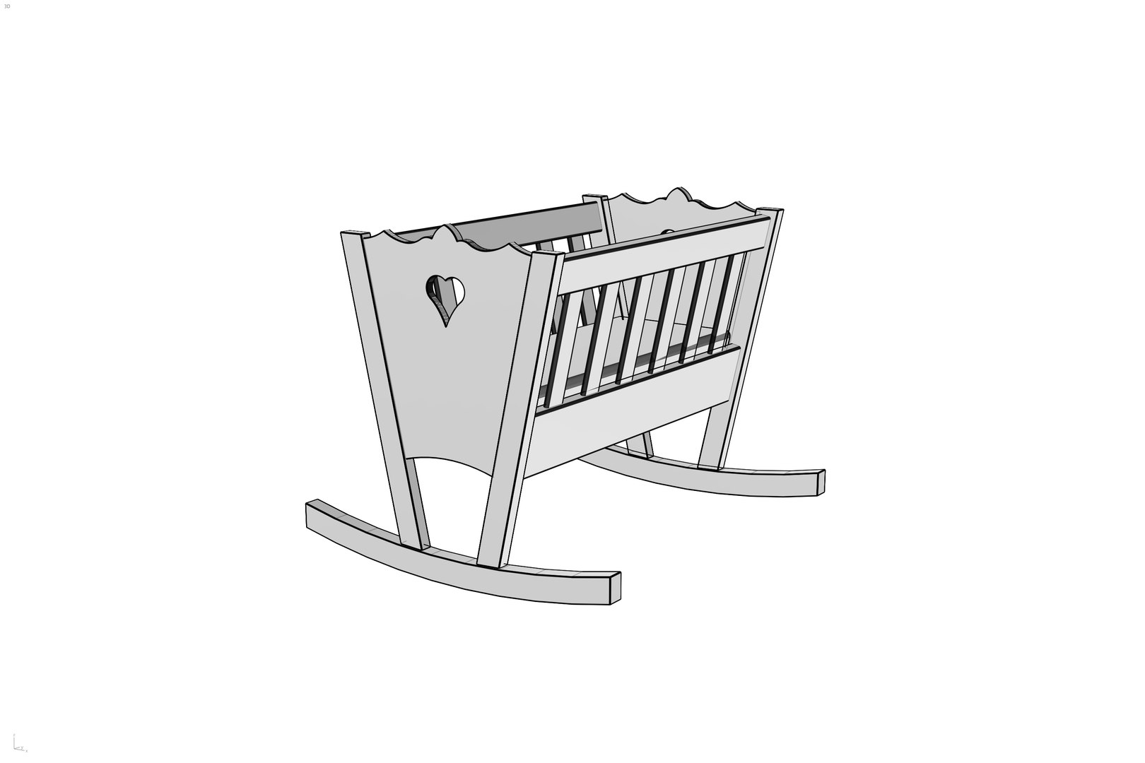 Rocking Cradle 3D Model - TurboSquid 1791928