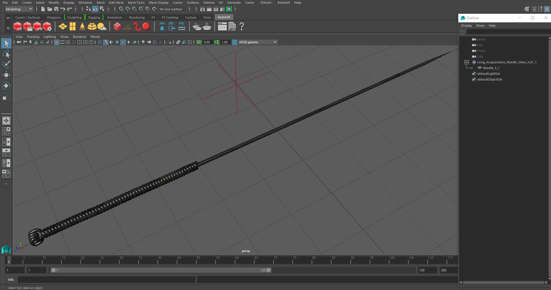 Long Acupuncture Needle Silver 3D Model - TurboSquid 2215121