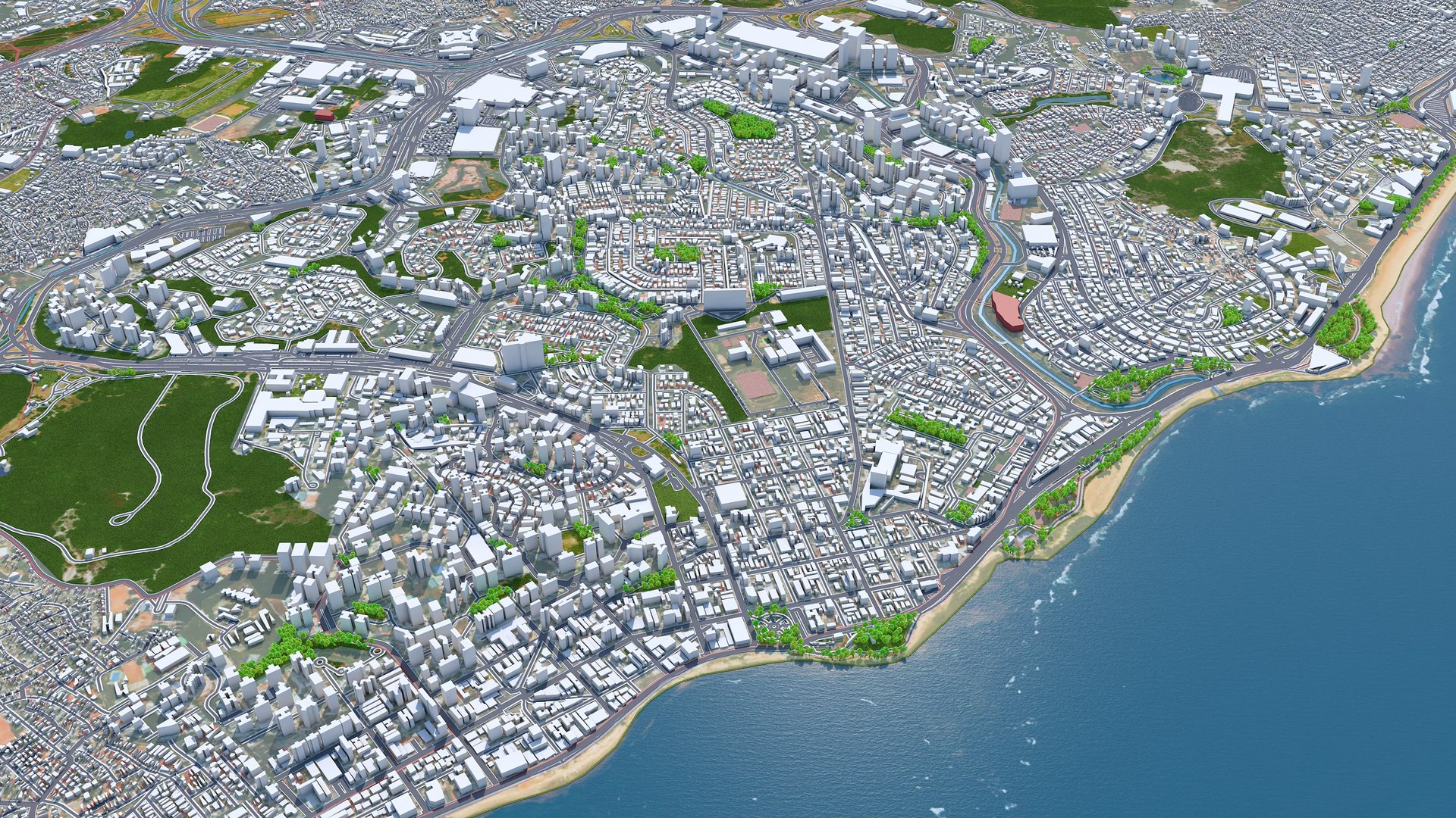 3D City Area Building Model - TurboSquid 1653197