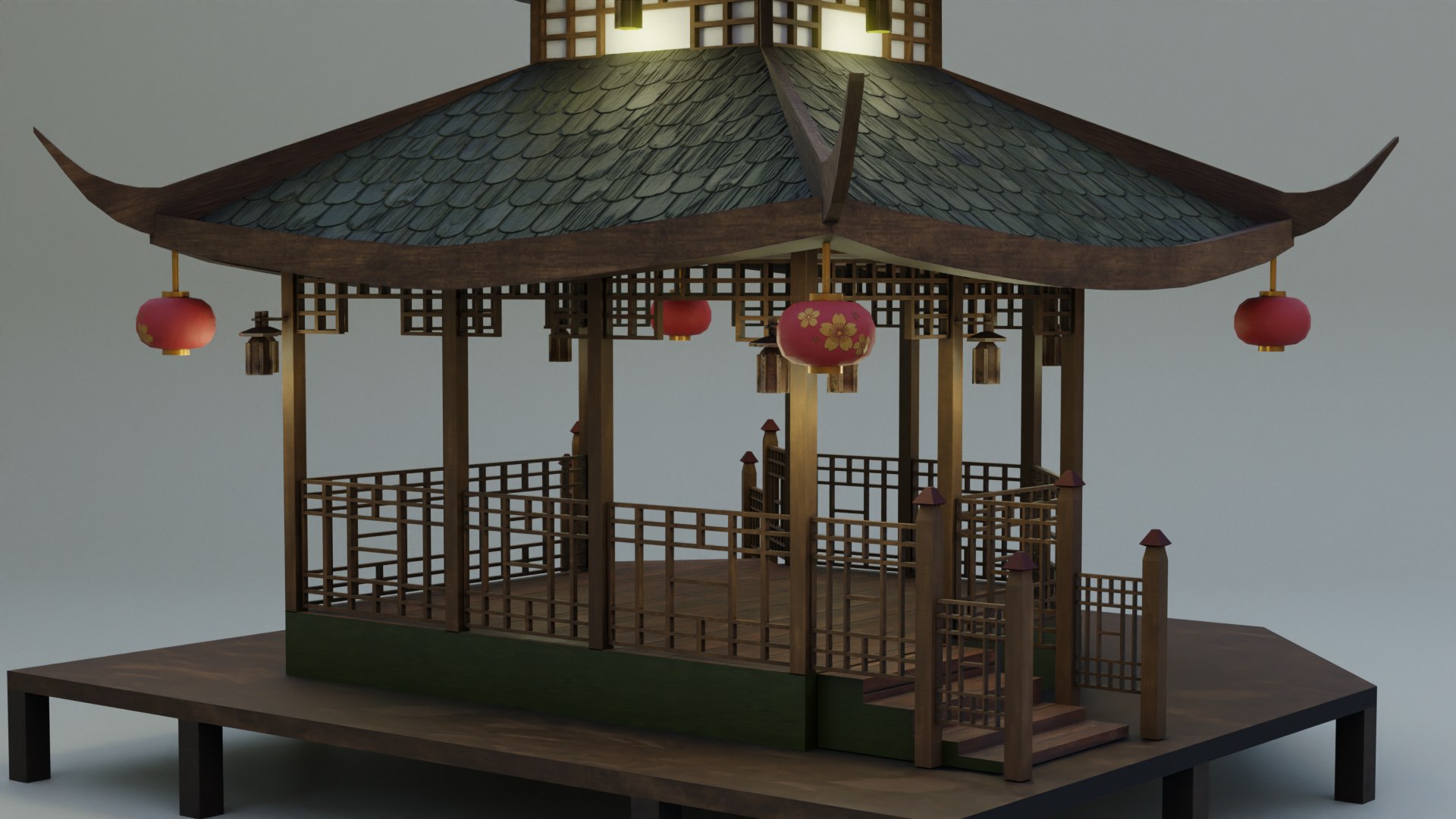 Chinese Traditional Pavilion Model - TurboSquid 2153403