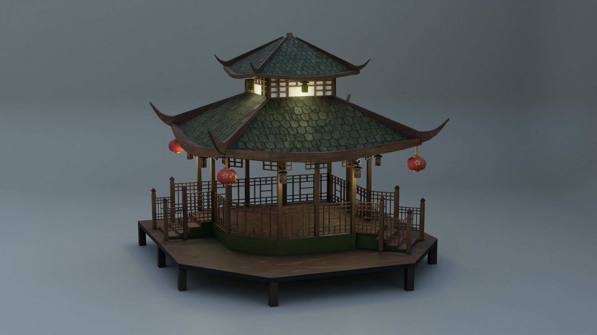 Chinese Traditional Pavilion Model - TurboSquid 2153403