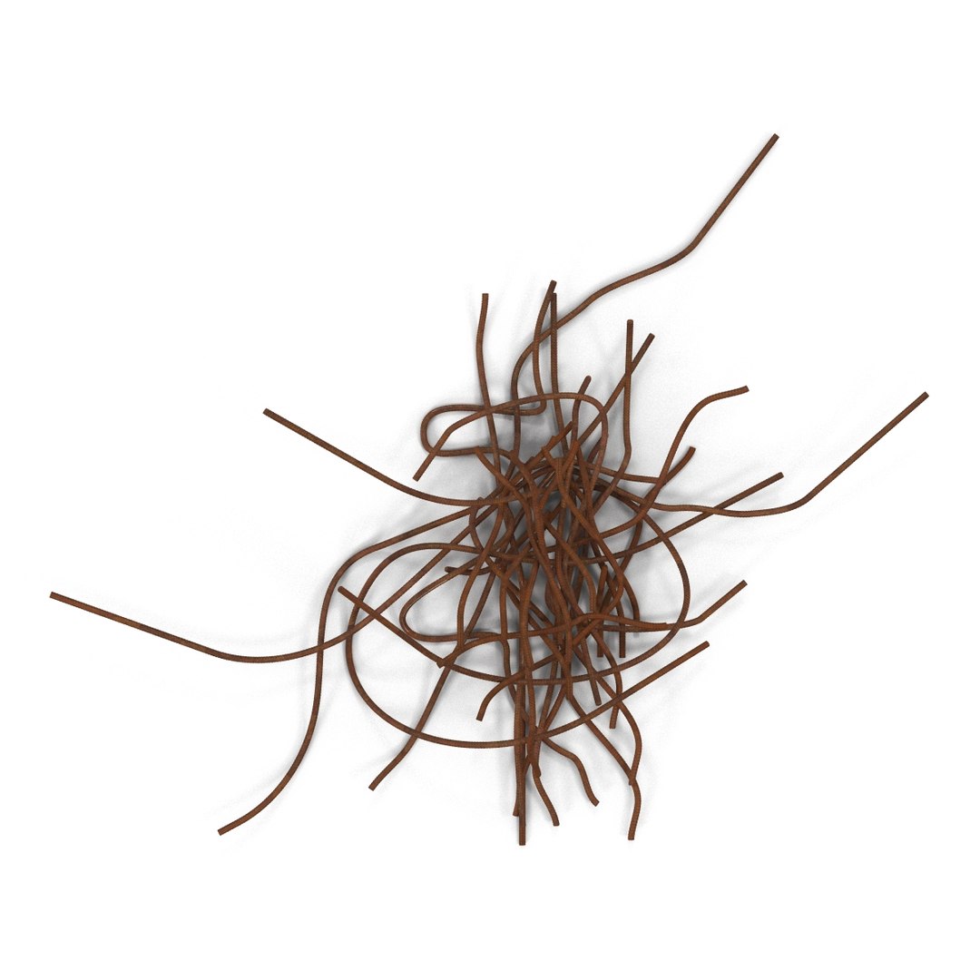 3d messy pile rusty rebar model