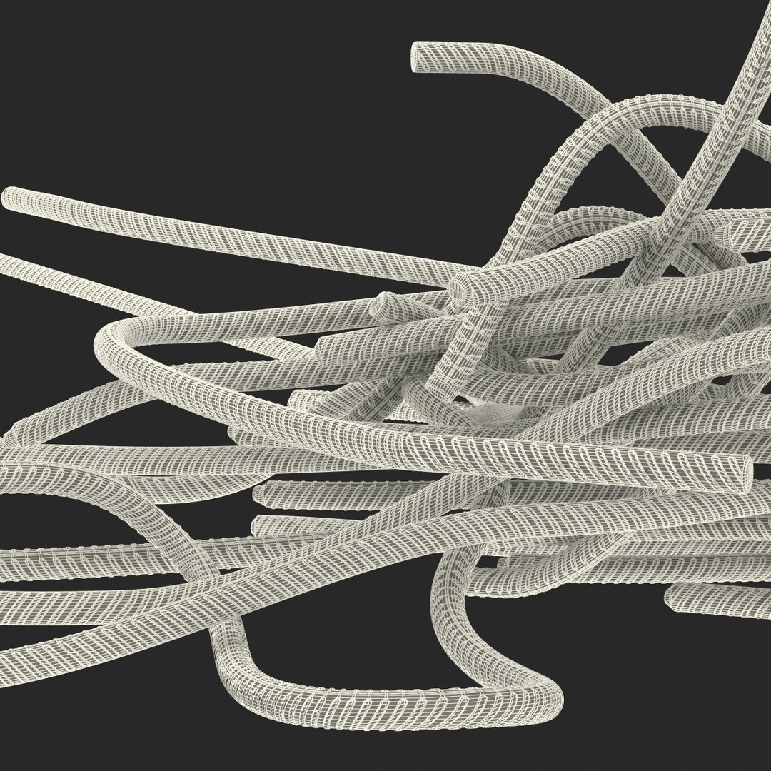 3d messy pile rusty rebar model