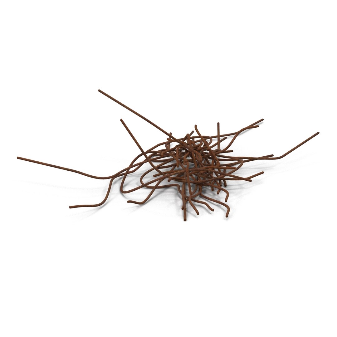 3d Messy Pile Rusty Rebar Model
