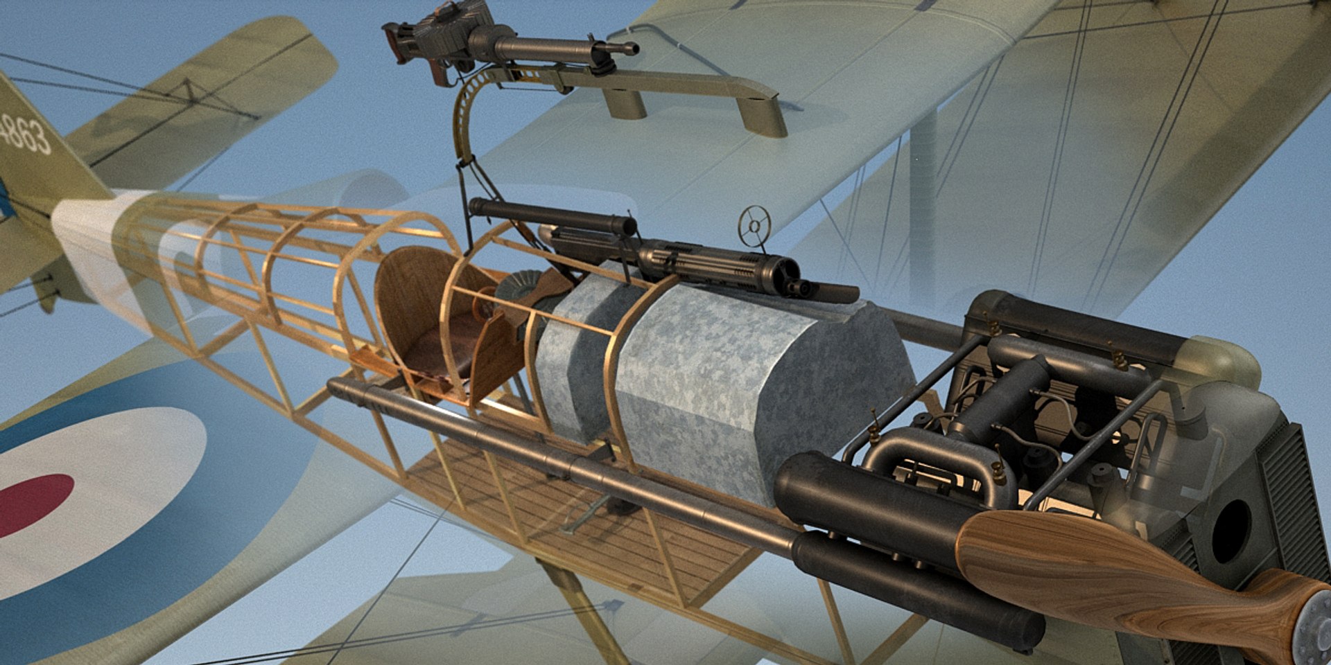 Royal aircraft se5a mccudden 3D model - TurboSquid 1384889