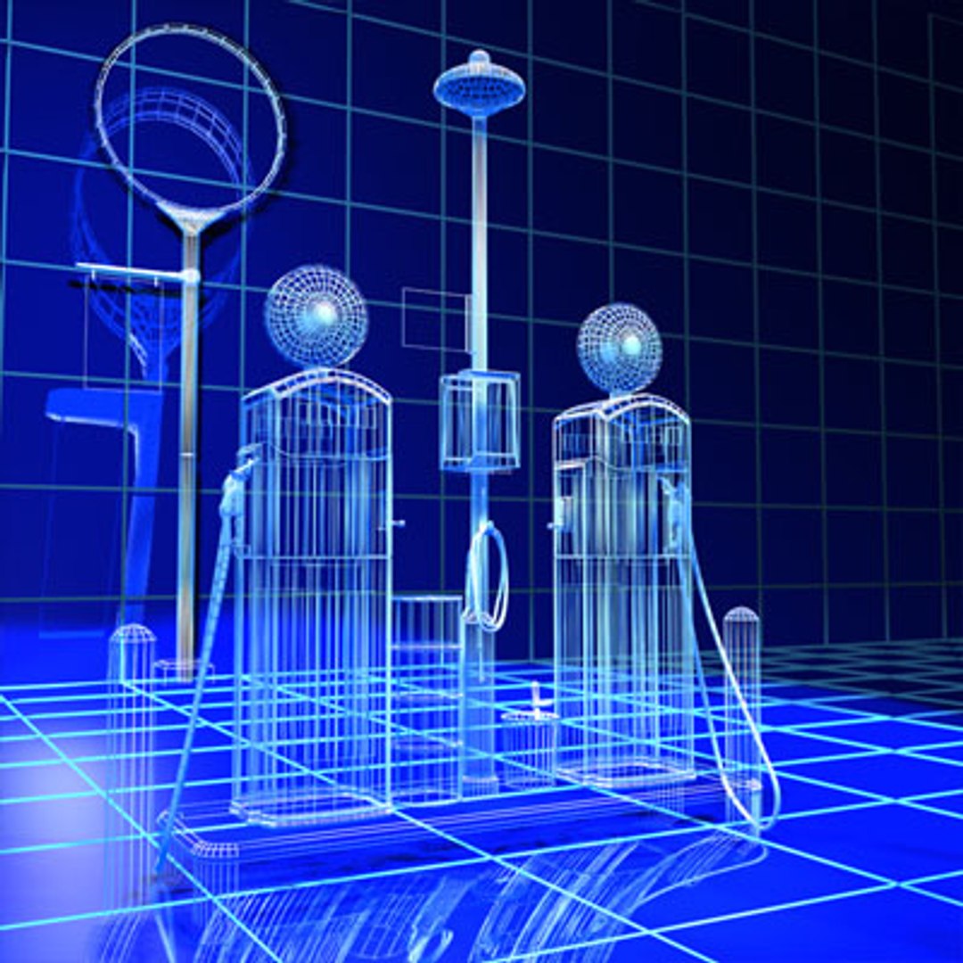 gas pump island road sign 3ds