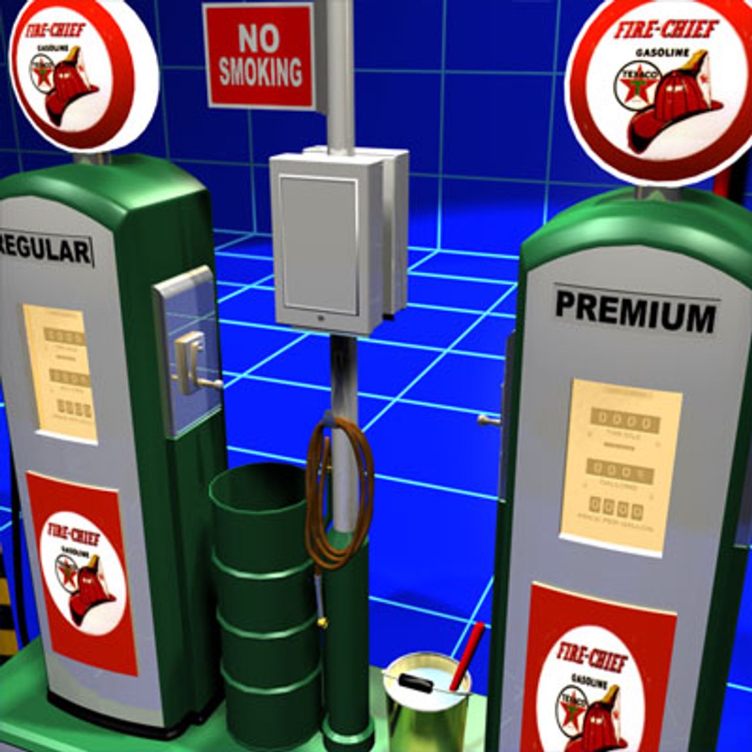 gas pump island road sign 3ds