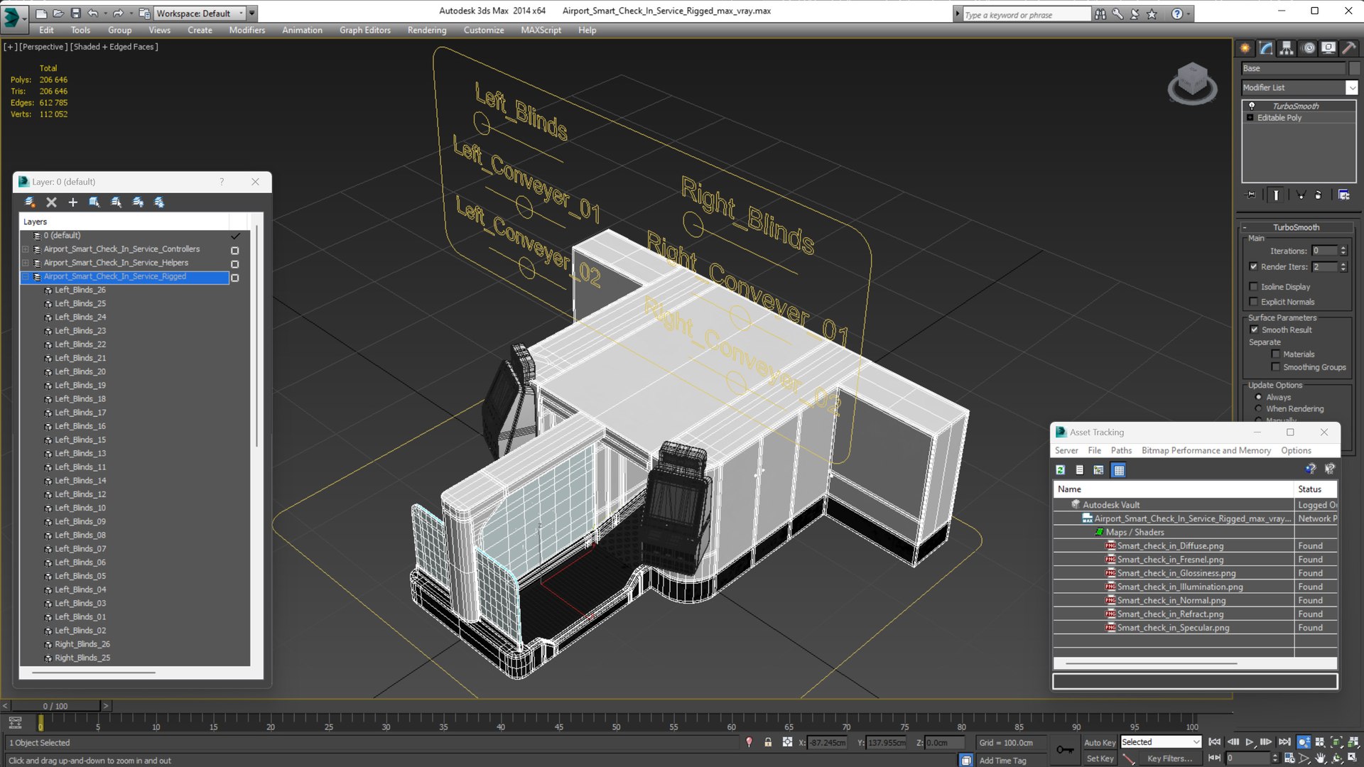 3D model Airport Smart Check In Service Rigged - TurboSquid 2160535