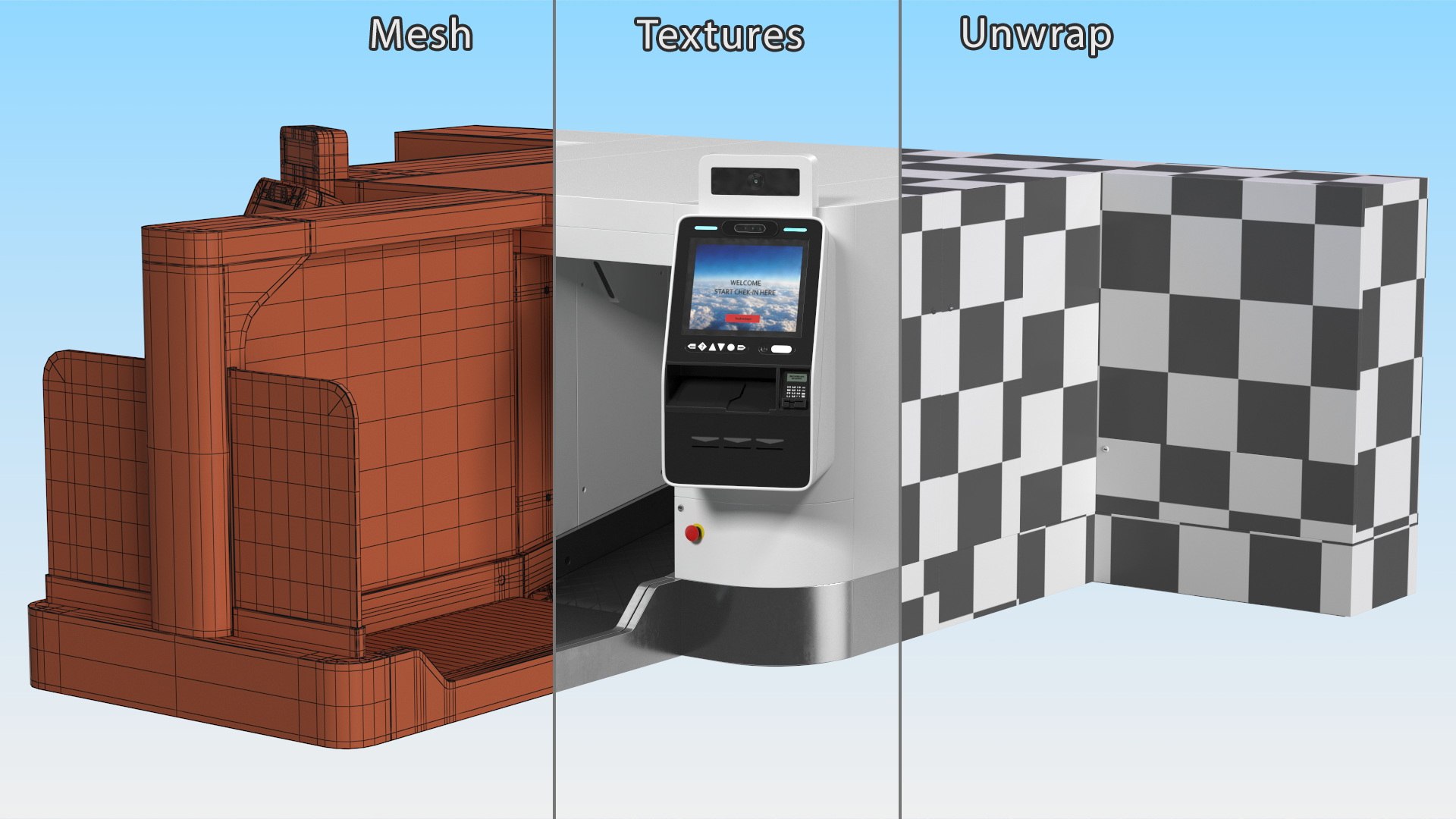 3D model Airport Smart Check In Service Rigged - TurboSquid 2160535