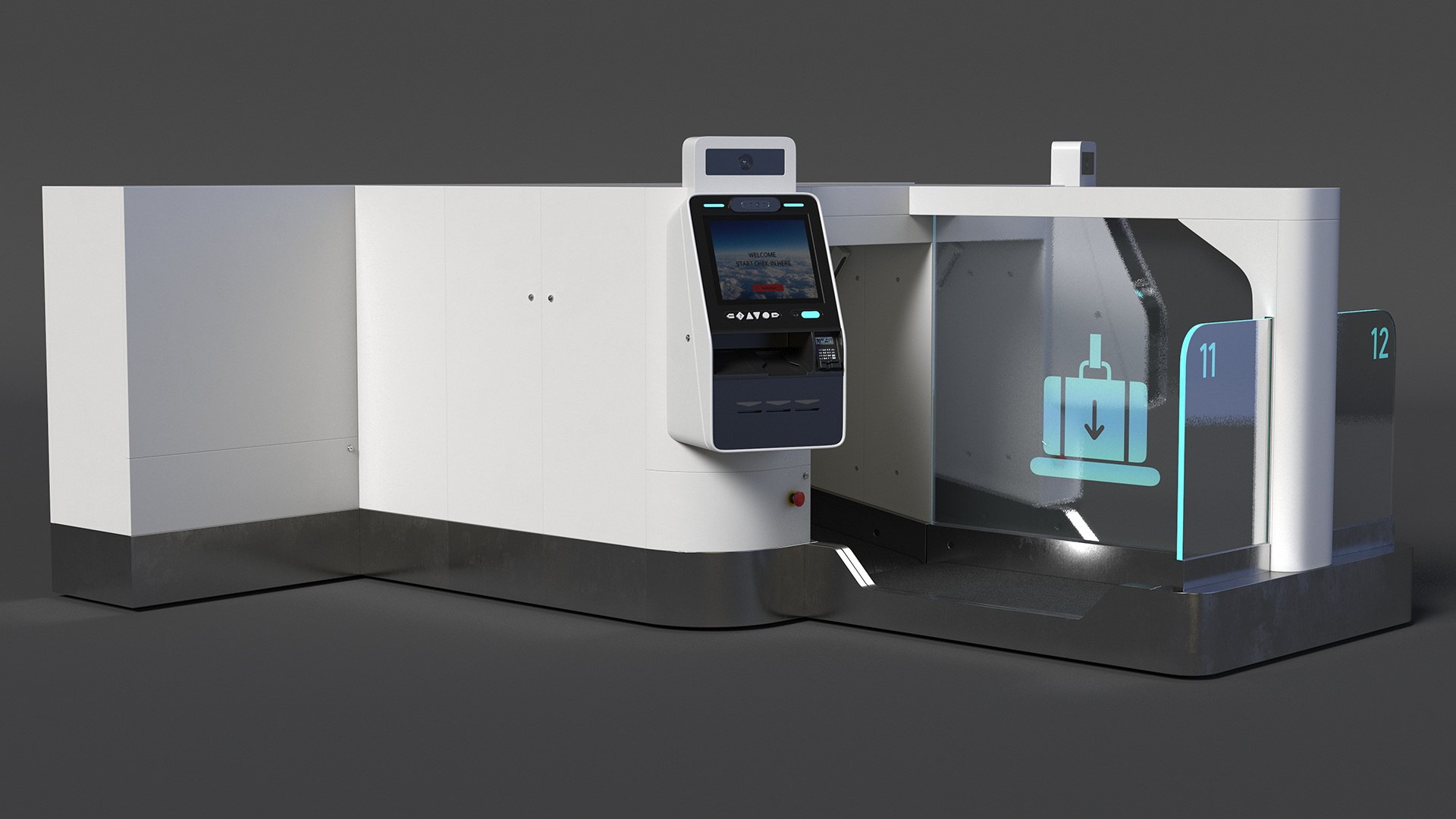 3D Model Airport Smart Check In Service Rigged - TurboSquid 2160535