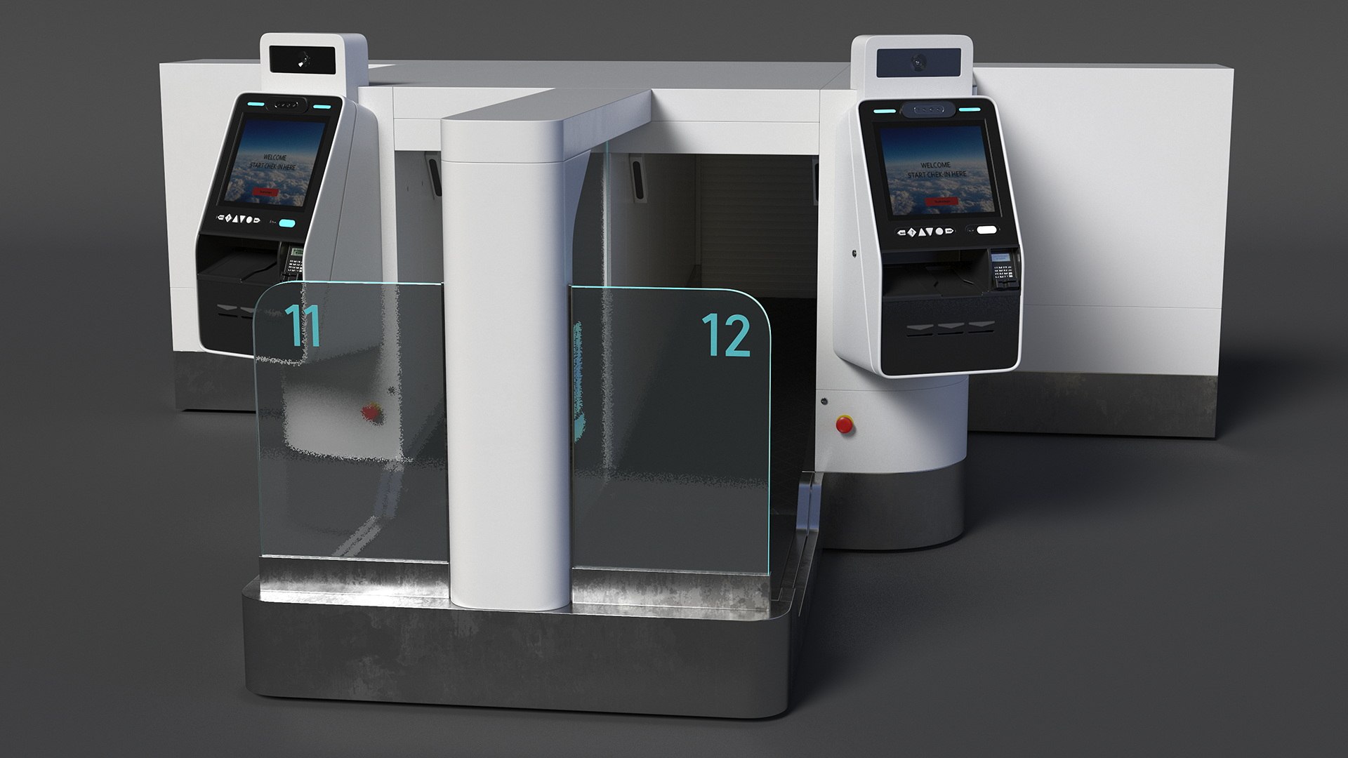 3D Model Airport Smart Check In Service Rigged - TurboSquid 2160535