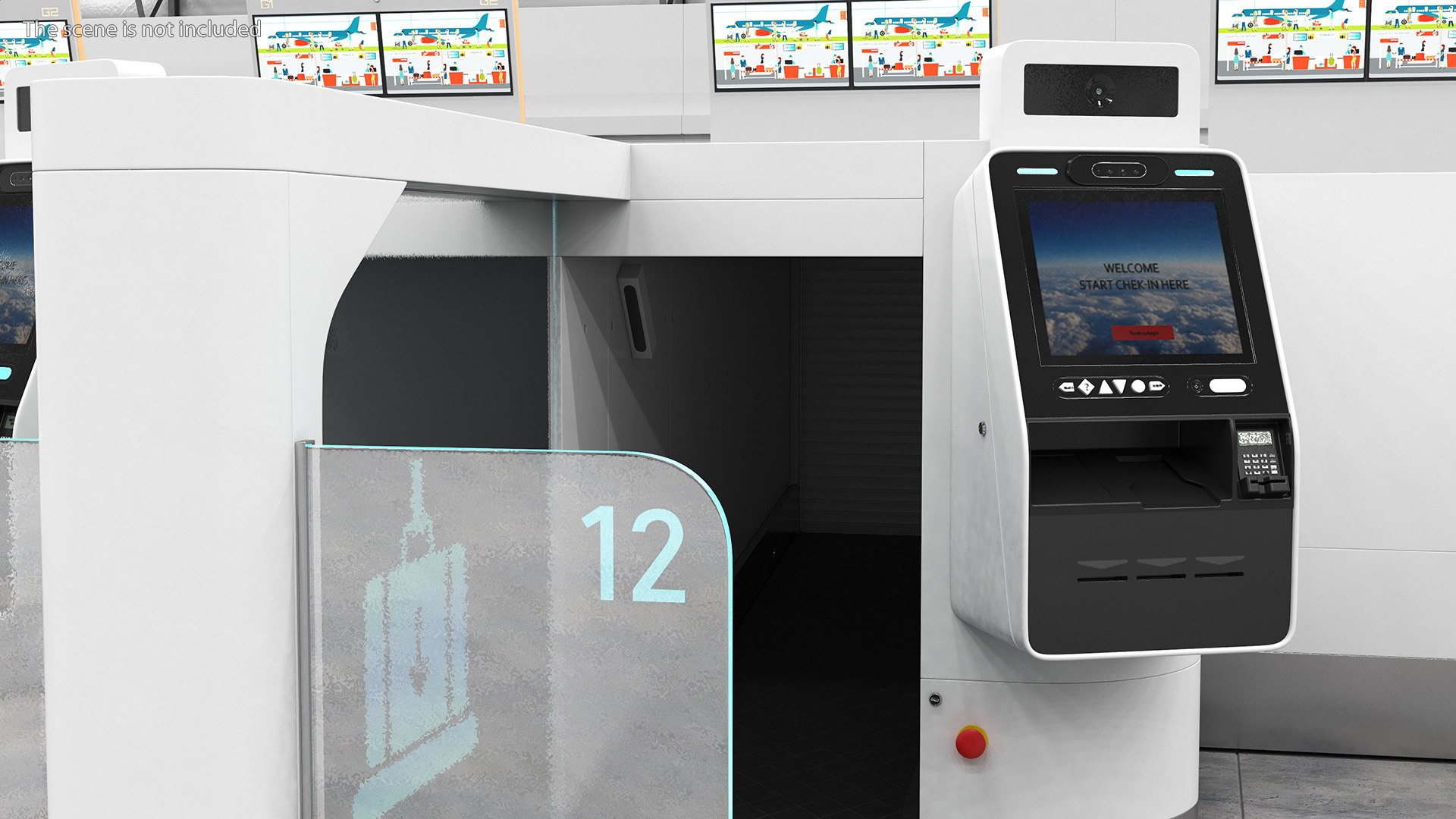 3D Model Airport Smart Check In Service Rigged - TurboSquid 2160535