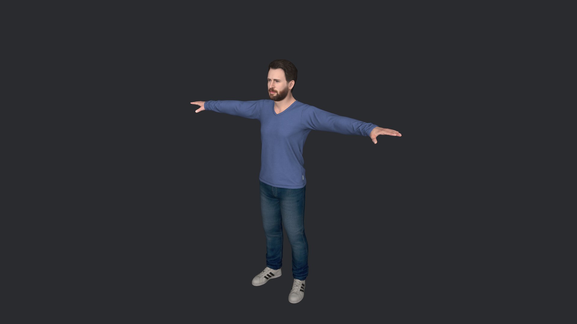 Chris Evans Hyper Realistic Full Body Fully Rigged 3D Character 3D Model - TurboSquid 2120110